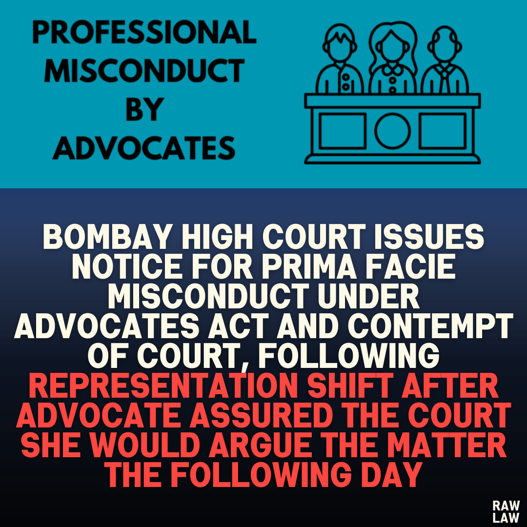 Bombay High Court Issues Notice for Prima Facie Misconduct Under ...
