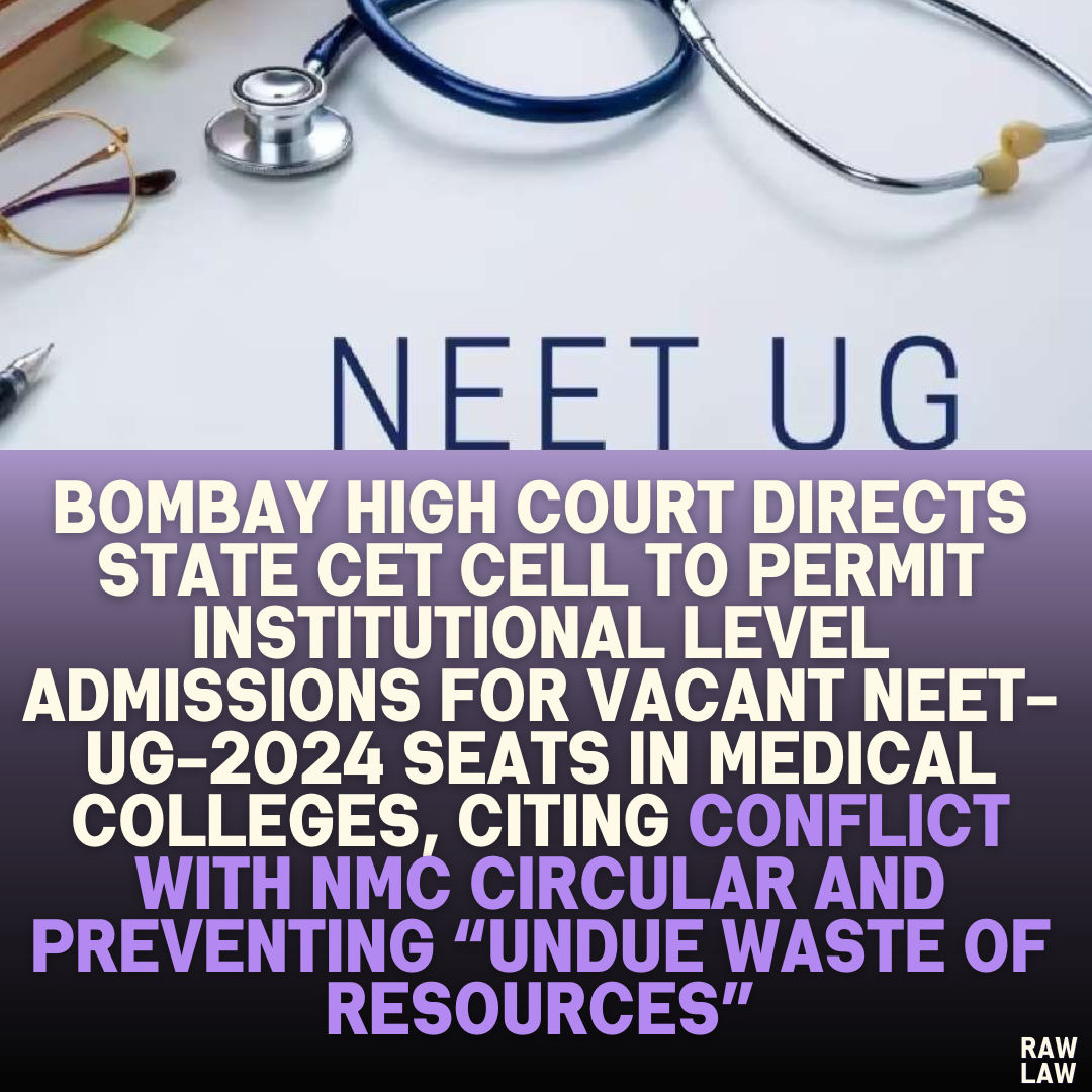Bombay High Court Directs State CET Cell to Permit Institutional Level ...