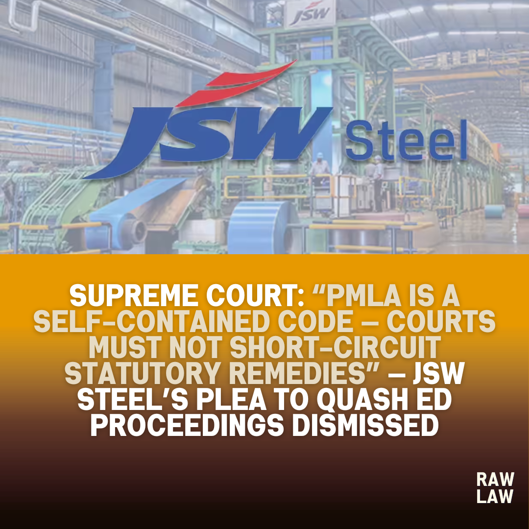 Supreme Court: “PMLA is a Self-Contained Code — Courts Must Not Short ...