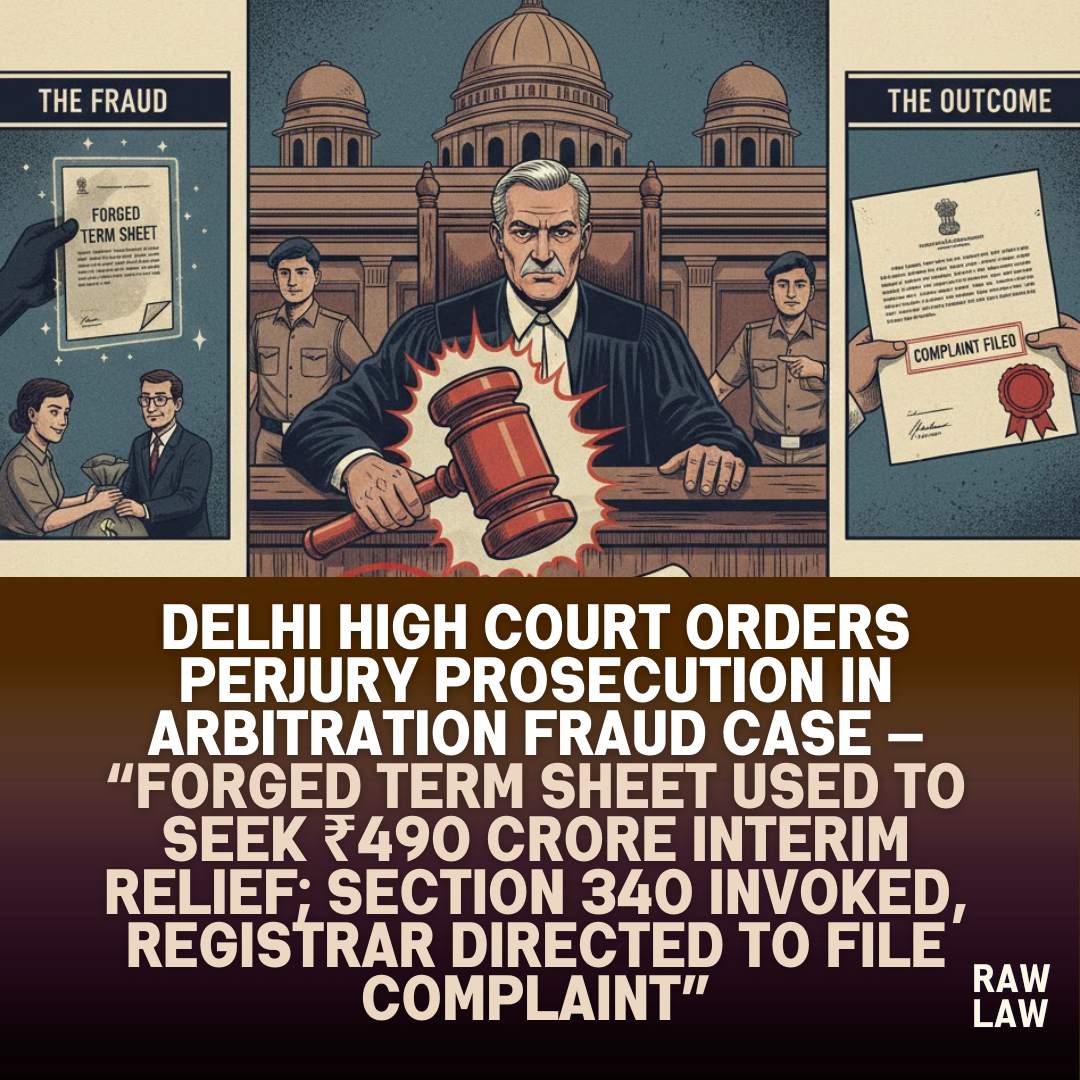 Delhi High Court orders perjury prosecution in arbitration fraud case ...